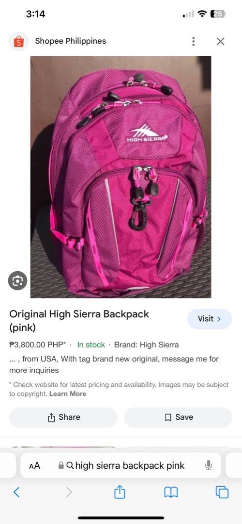 High Sierra Backpack, Women's Fashion, Bags & Wallets, Backpacks on ...