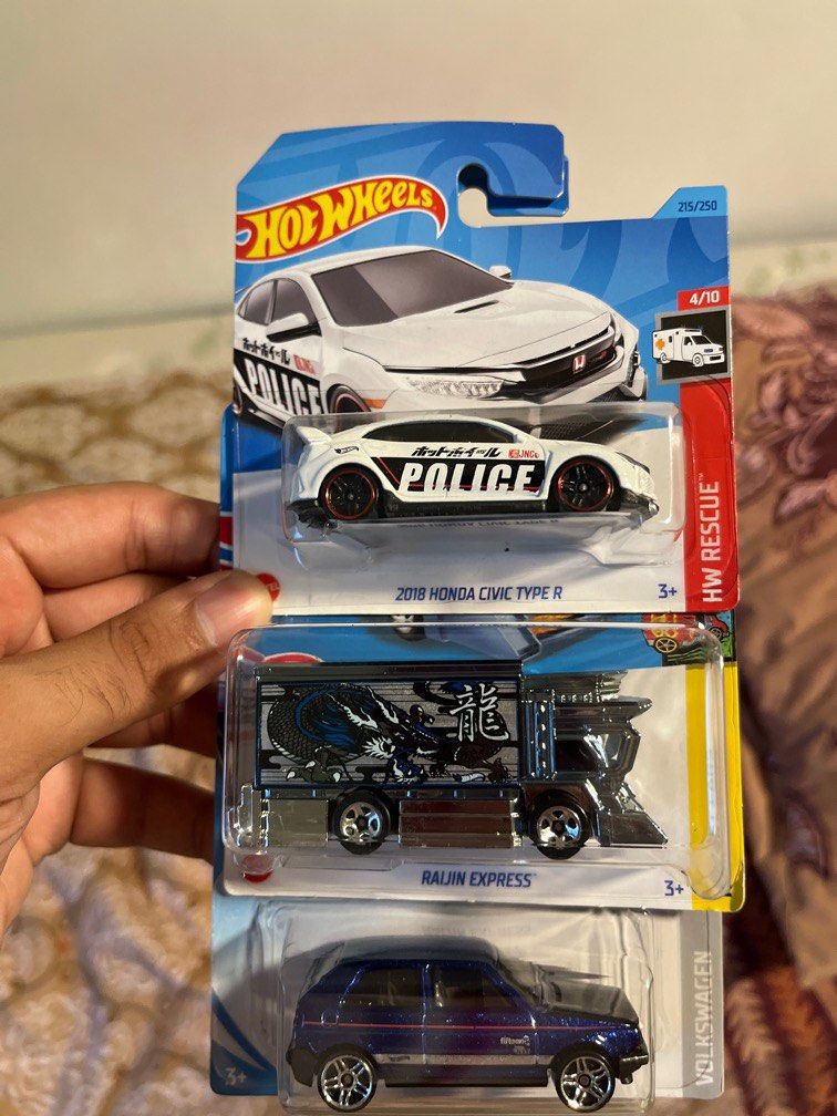 Hotwheels Assorted Set (Raijin Express, Volkswagen Golf, Honda Civic ...