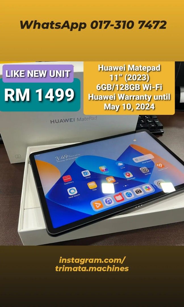 Huawei Matepad 11 Grey 128 GB, Mobile Phones & Gadgets, Tablets ...