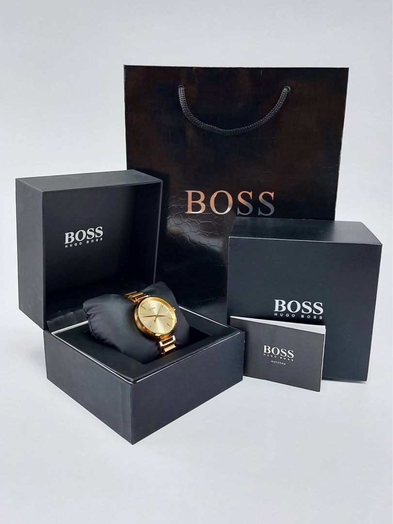 HUGO BOSS Gold tone stainless steel Ladies watch, Women's Fashion ...