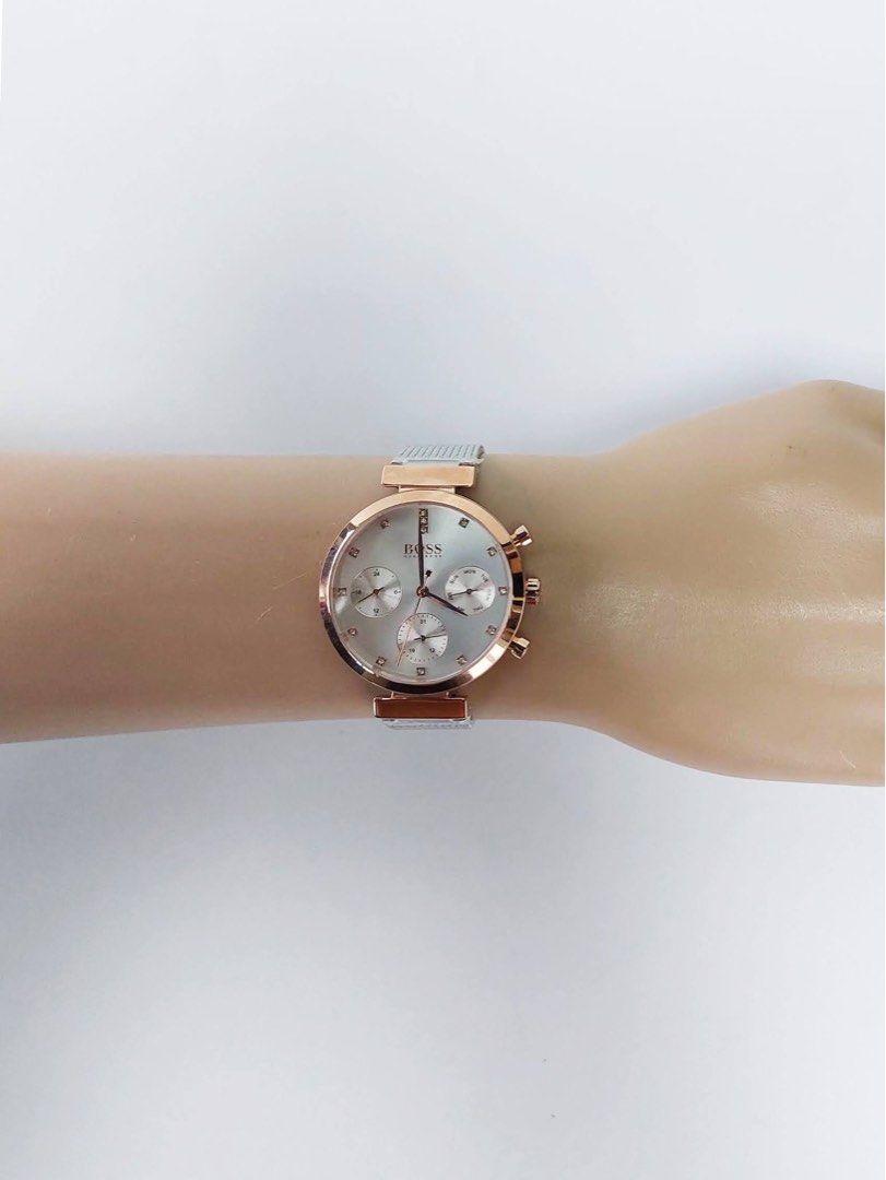 HUGO BOSS rose gold tone stainless steel Ladies watch, Women's Fashion ...