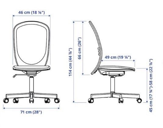 Ikea FLINTAN office chair BLUE (DEFECT), Furniture & Home Living ...