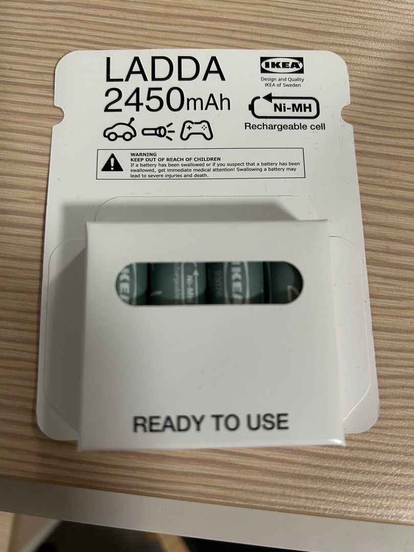 IKEA LADDA Rechargeable battery, AA 1.2V, 2450mAh, Photography ...