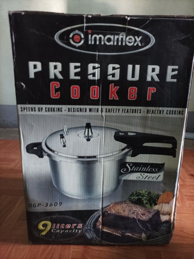 Imarflex Stainless Steel pressure cooker 9 liters, TV & Home Appliances ...