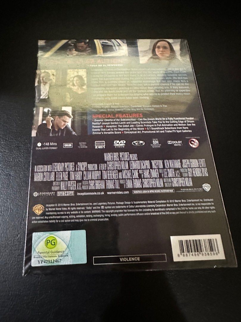 Inception movie DVD, Hobbies & Toys, Music & Media, CDs & DVDs on Carousell