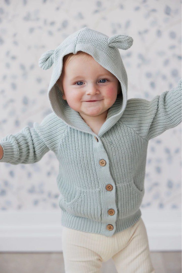 Jamie Kay OG Bear Knit - Ocean Spray, Babies & Kids, Babies & Kids ...