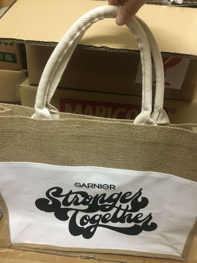 Jute Bag by Garnier 42cm x 35cm, Women's Fashion, Bags & Wallets, Tote ...