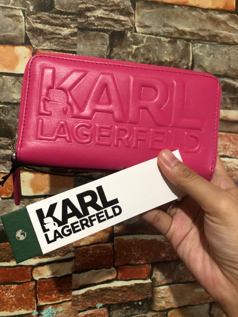 KARL LAGERFELD PINK WALLET, Luxury, Bags & Wallets on Carousell