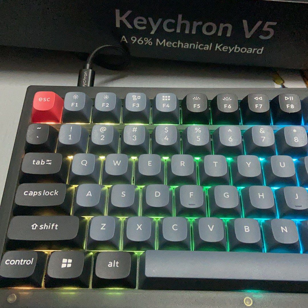 Keychron V5 Swappable RGB Brown Switch, Computers & Tech, Parts ...