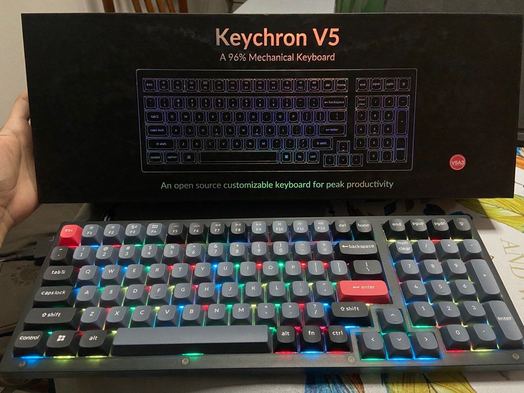 Keychron V5 Swappable RGB Brown Switch, Computers & Tech, Parts ...