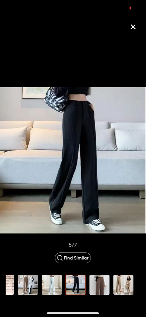 Kinwoo Black Highwaist Trouser Pants, Women's Fashion, Bottoms, Other ...