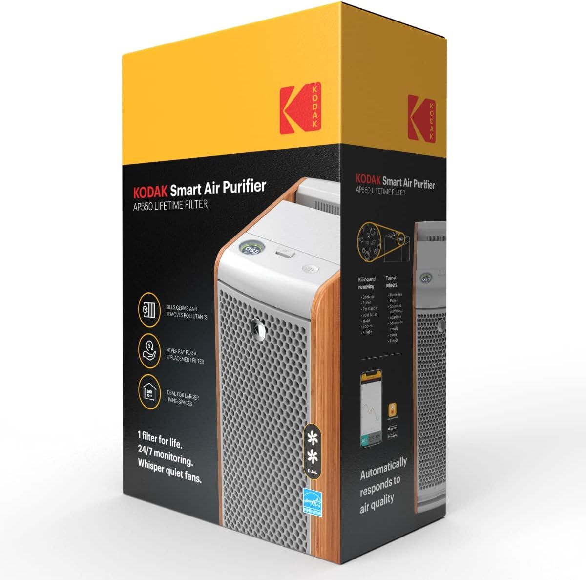 KODAK INFINIO AP550 Multi-Stage Air Purifier, washable filter, captures ...