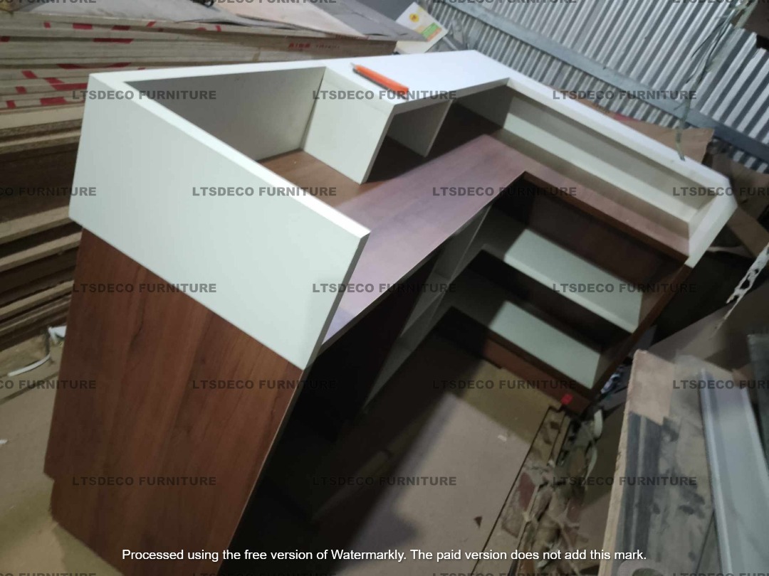 L SHAPE COUNTER TABLE OFFICE PARTITION FURNITURES, Furniture & Home ...