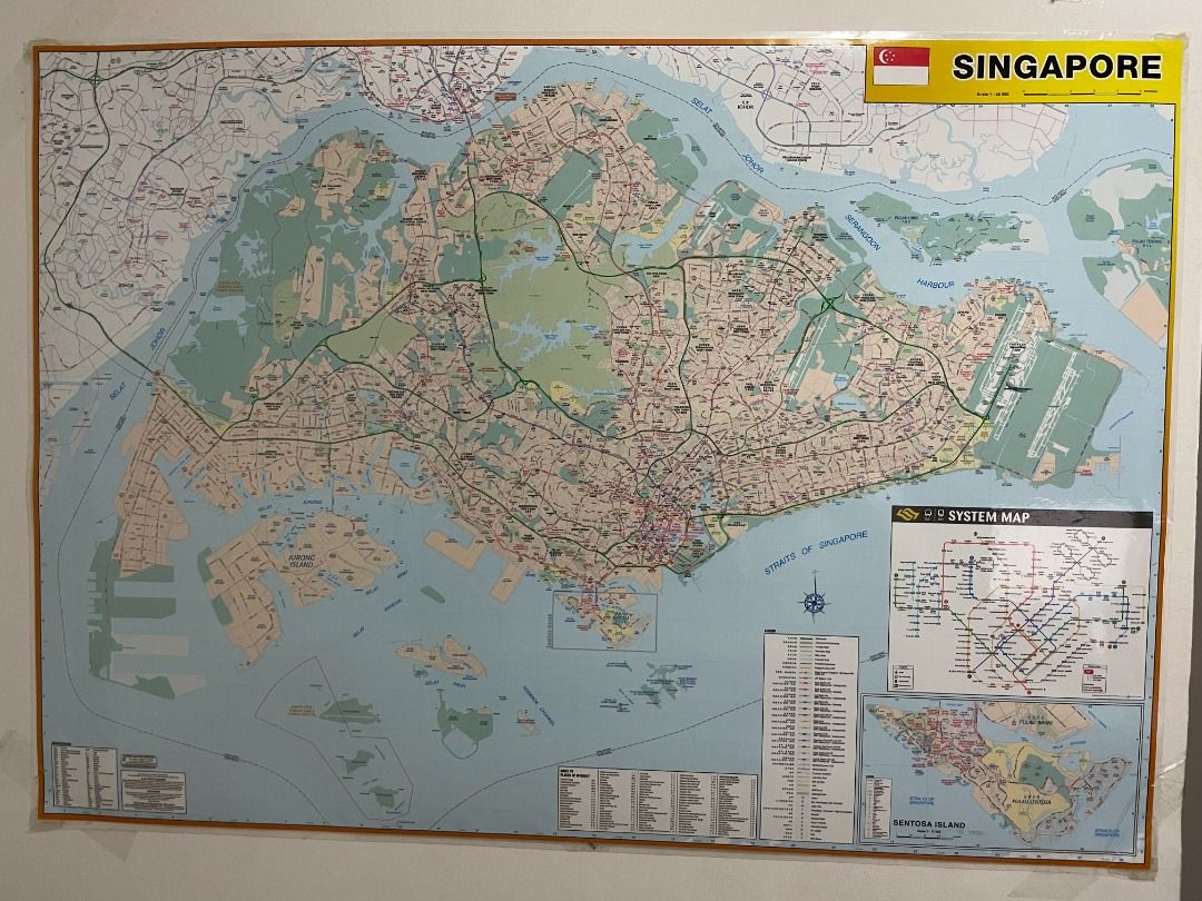 Laminated Map of Singapore (841x1189mm), Hobbies & Toys, Books ...