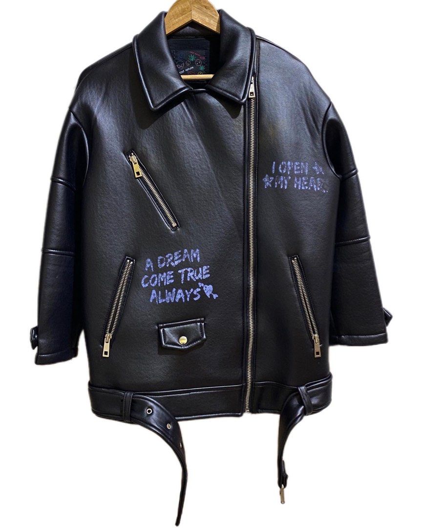 Lazer Heaven Faux Leather Jacket, Women's Fashion, Coats, Jackets and ...