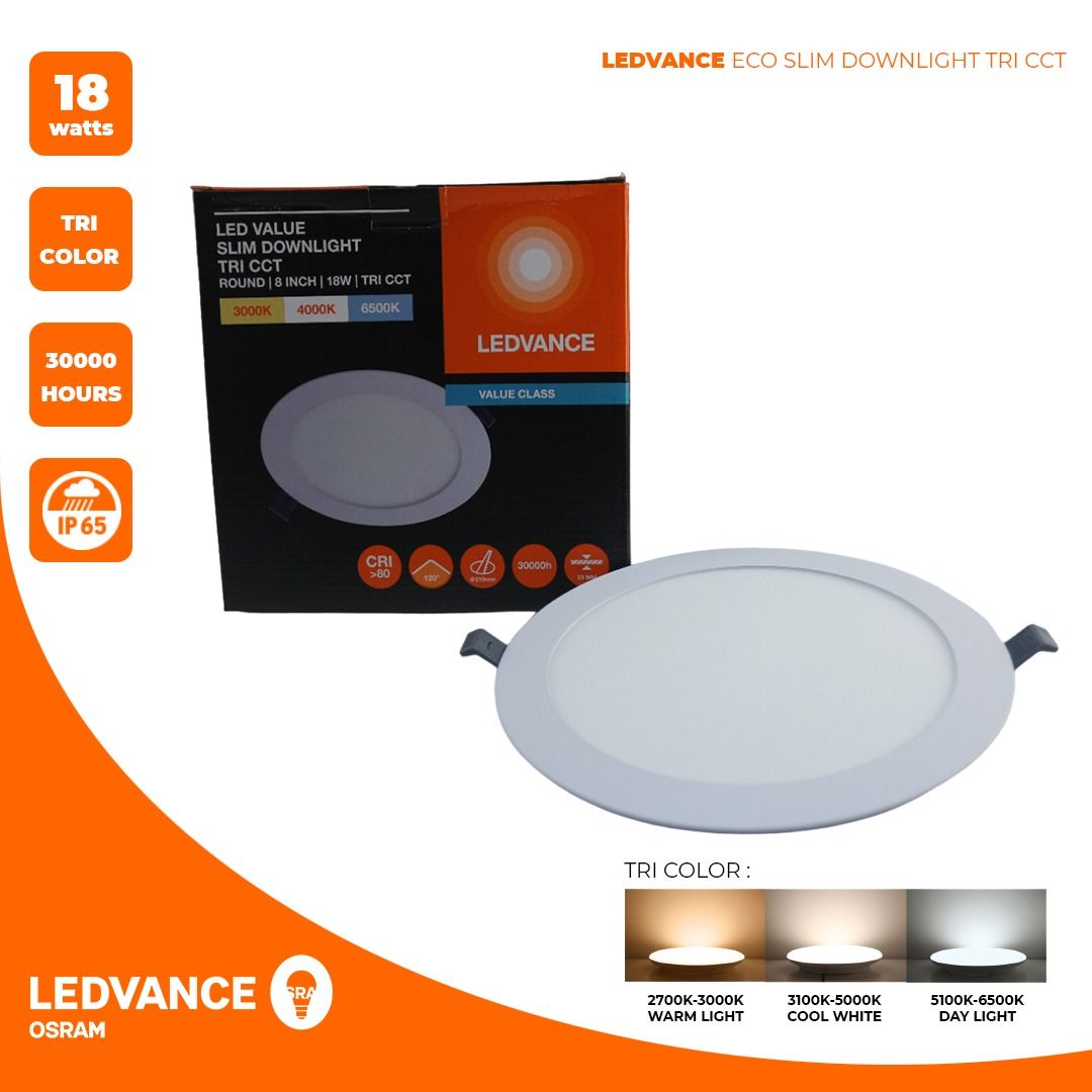 LED Eco Slim Downlight Tri Color | Ledvance, Furniture & Home Living, Lighting & Fans, Lighting ...