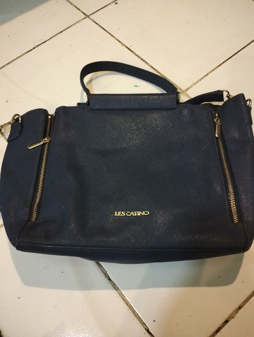 Les Catino Tas Warna Biru, Fesyen Wanita, Tas & Dompet di Carousell