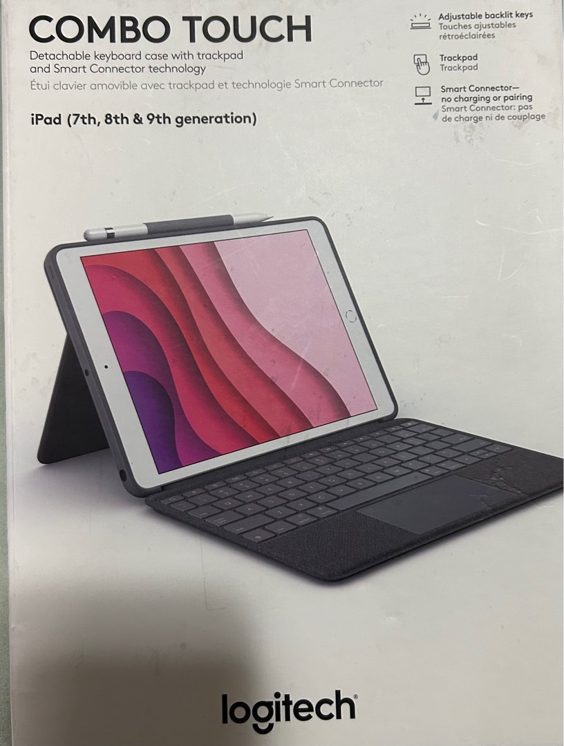Logitech Combo Touch Keyboard Case with trackpad for iPad 7th, 8th, 9th ...