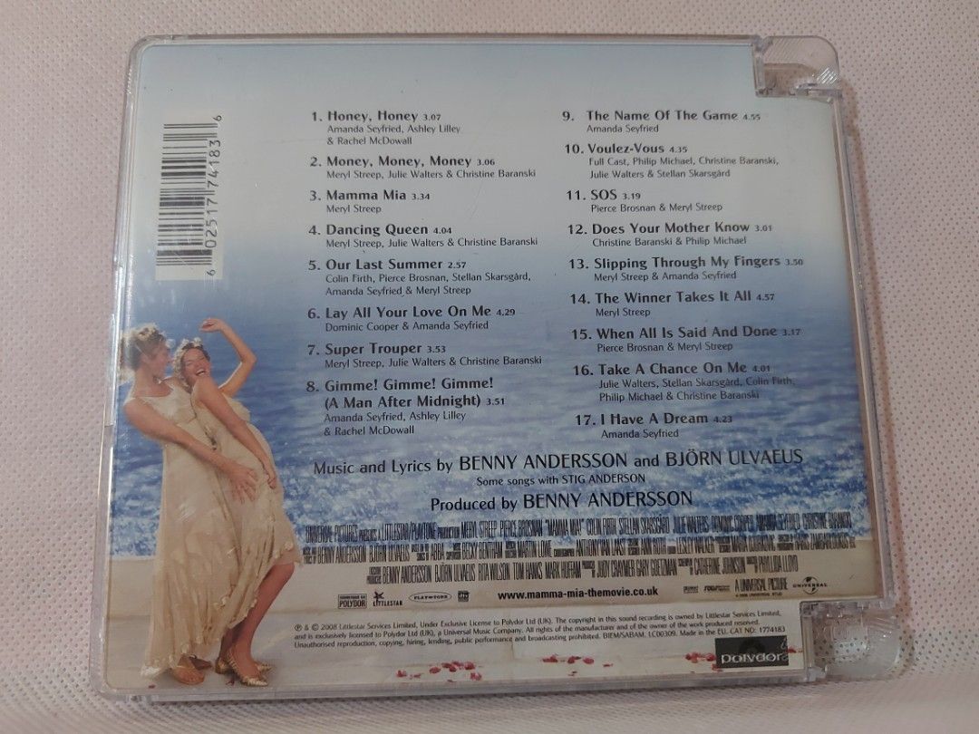 Mamma Mia Movie Soundtrack CD (unsealed), Hobbies & Toys, Music & Media, CDs & DVDs on Carousell