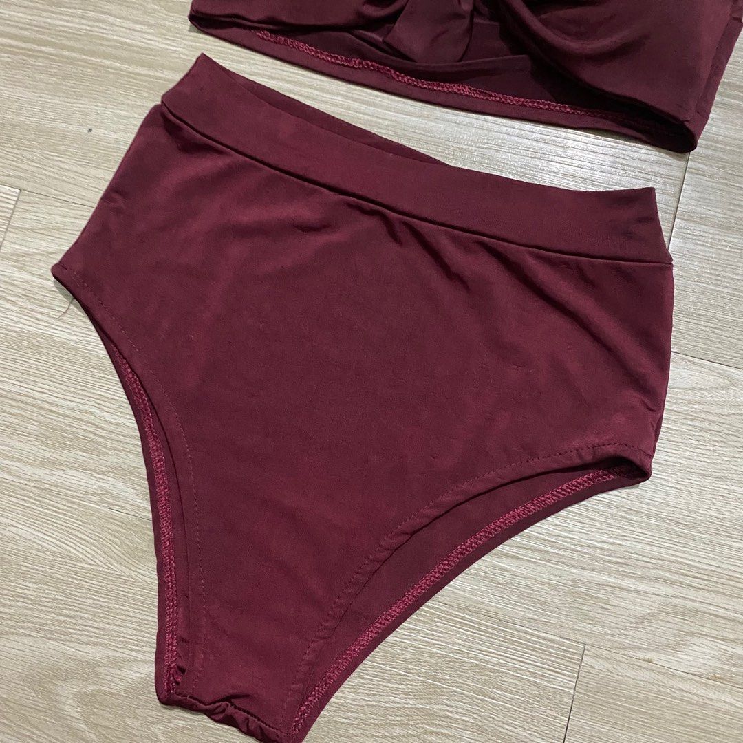 Maroon Bikini, Women's Fashion, Swimwear, Bikinis & Swimsuits on Carousell