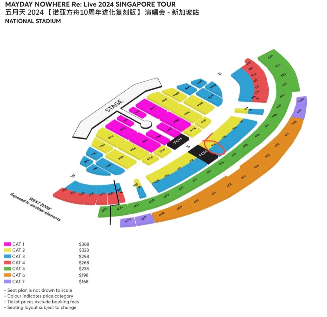 Mayday concert 13 Jan 2024 Cat 3 center stage, Tickets & Vouchers ...
