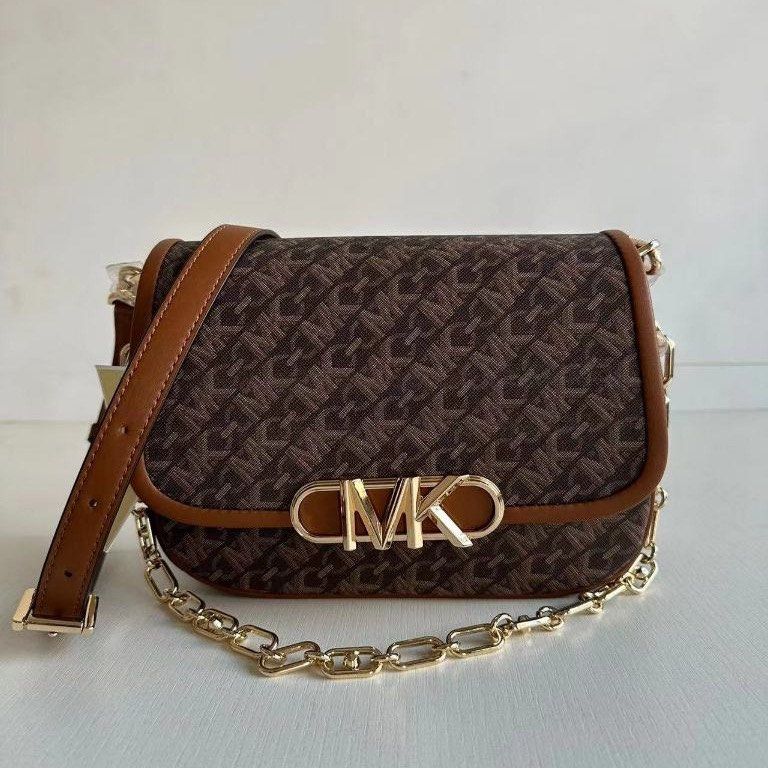 MK Parker Medium Empire Signature Logo Messenger Bag, Women's Fashion ...