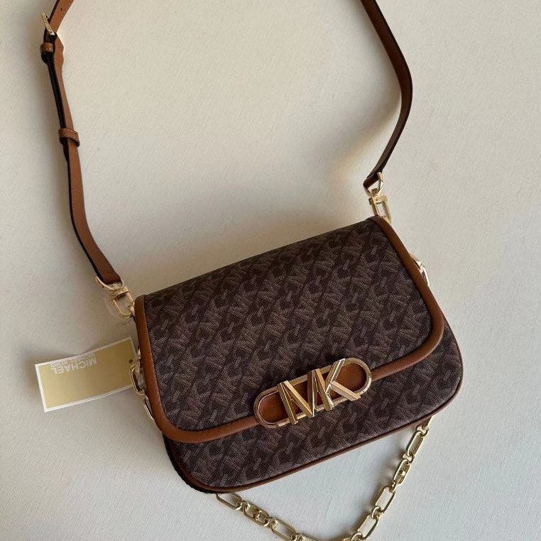 MK Parker Medium Empire Signature Logo Messenger Bag, Women's Fashion ...