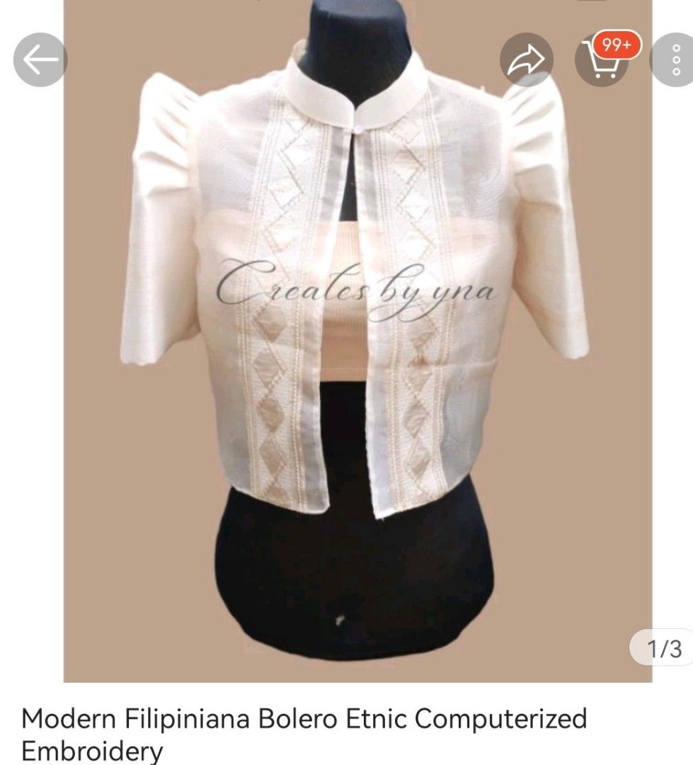 Modern Filipiniana Bolero, Women's Fashion, Tops, Others Tops on Carousell