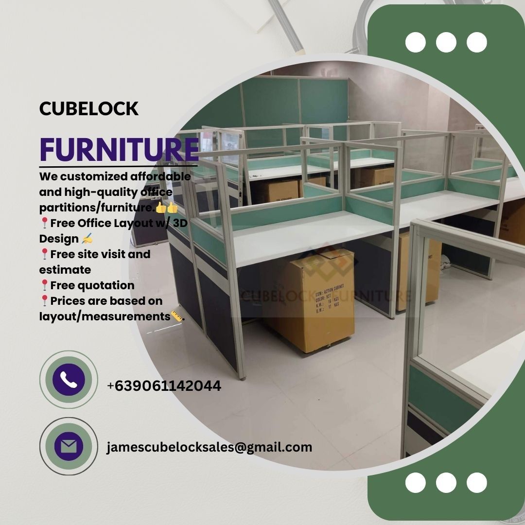 Modular Workstation Laminated With Glass, Furniture & Home Living ...