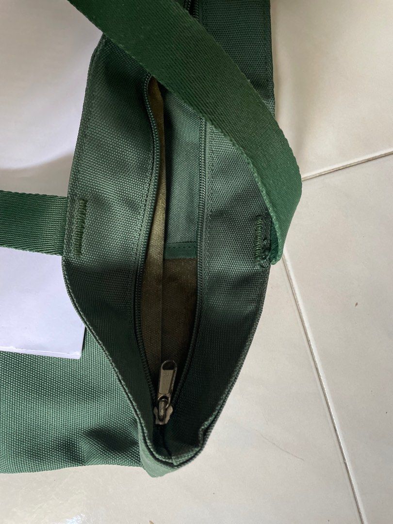 Muji basic green zipper tote bag, Women's Fashion, Bags & Wallets ...