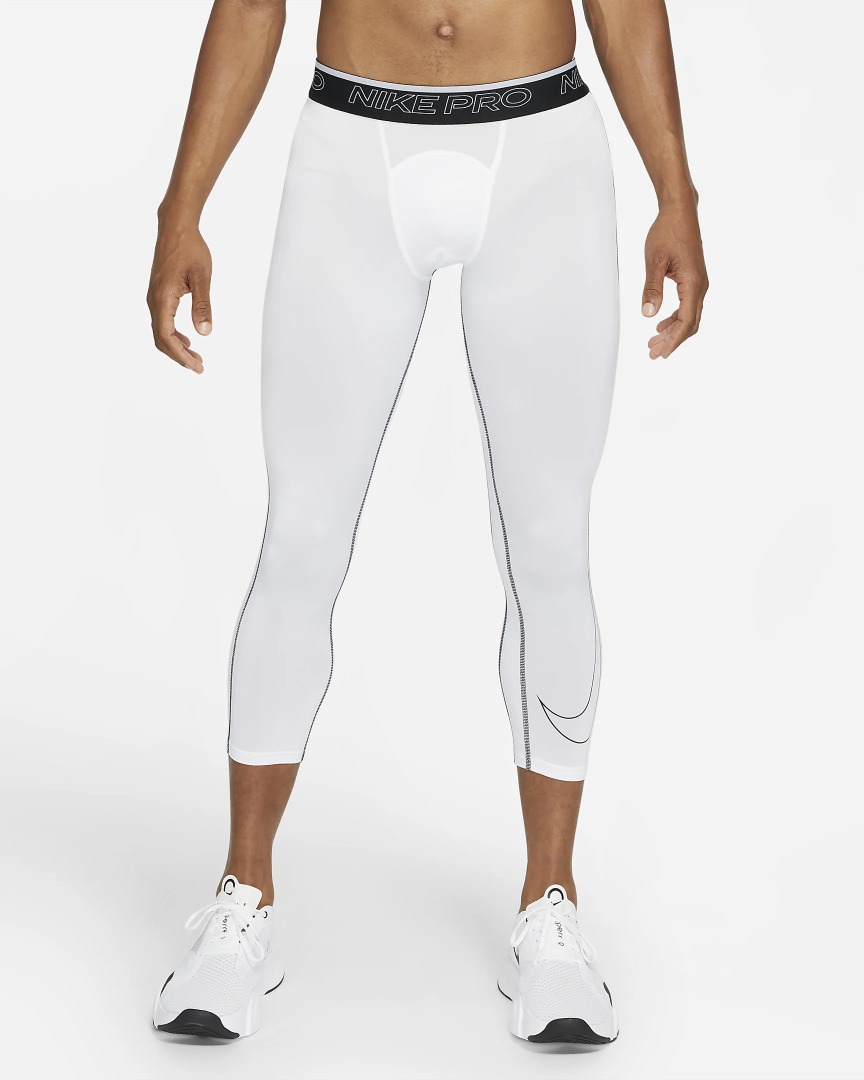 Nike Compression 3/4 - White, Men's Fashion, Activewear on Carousell
