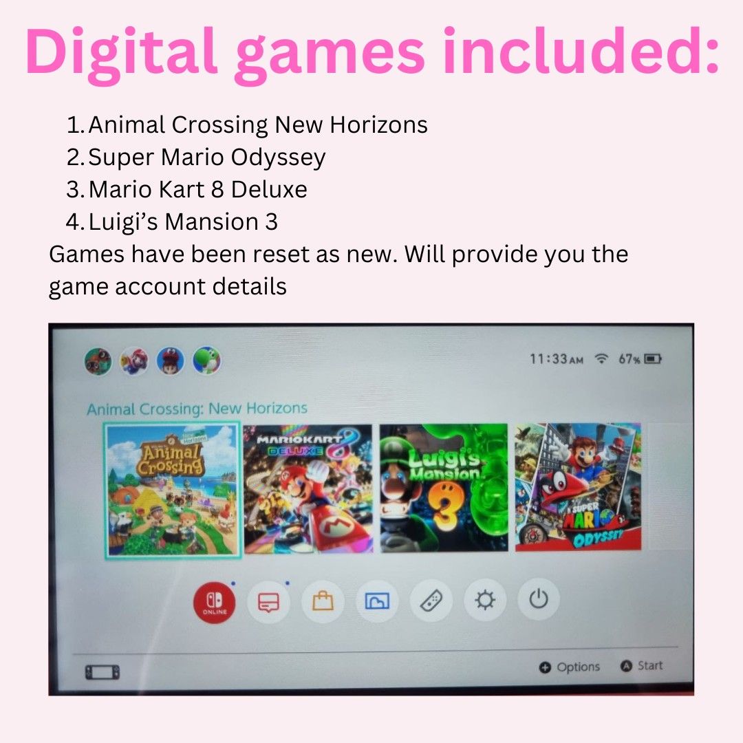 Nintendo Switch Lite (Coral) - Comes with ANCH, Super mario odyssey ...