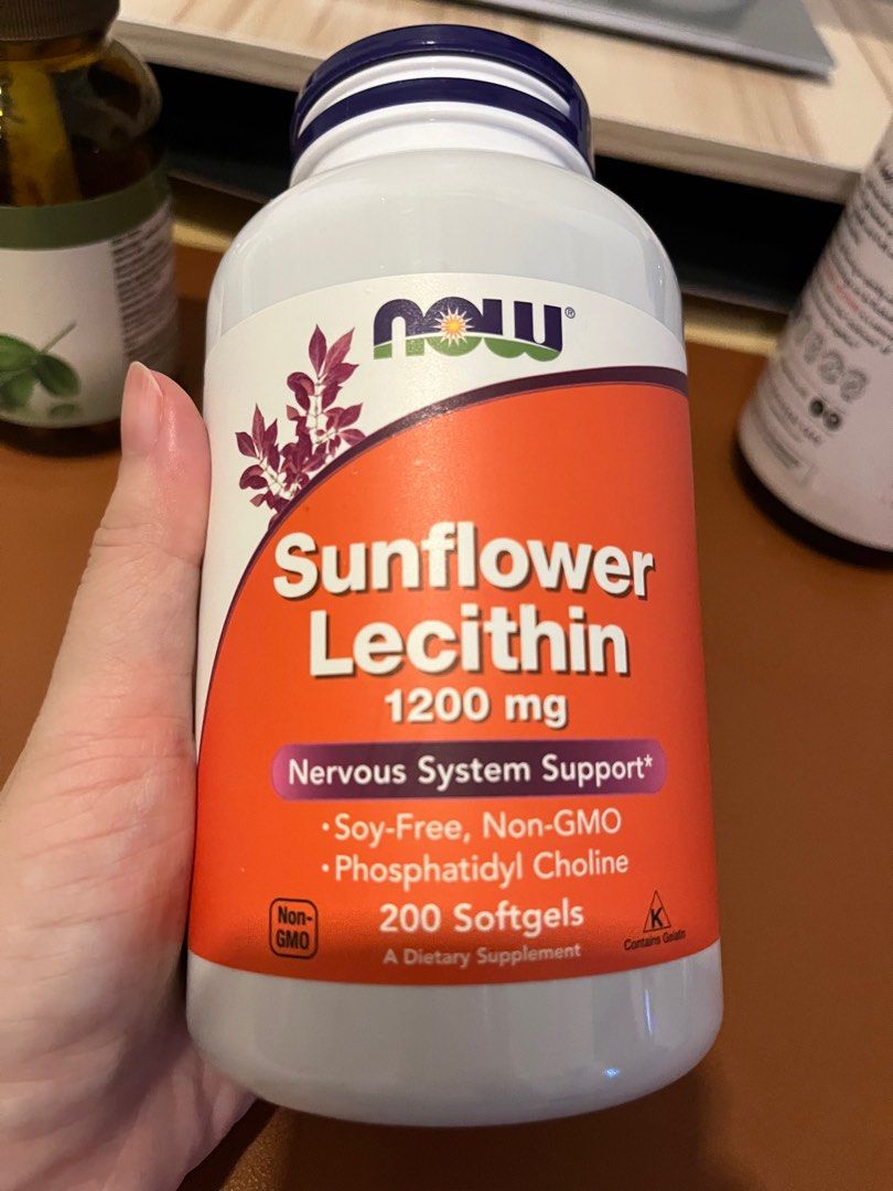 NOW Sunflower Lecithin 1200mg, Health & Nutrition, Health Supplements ...