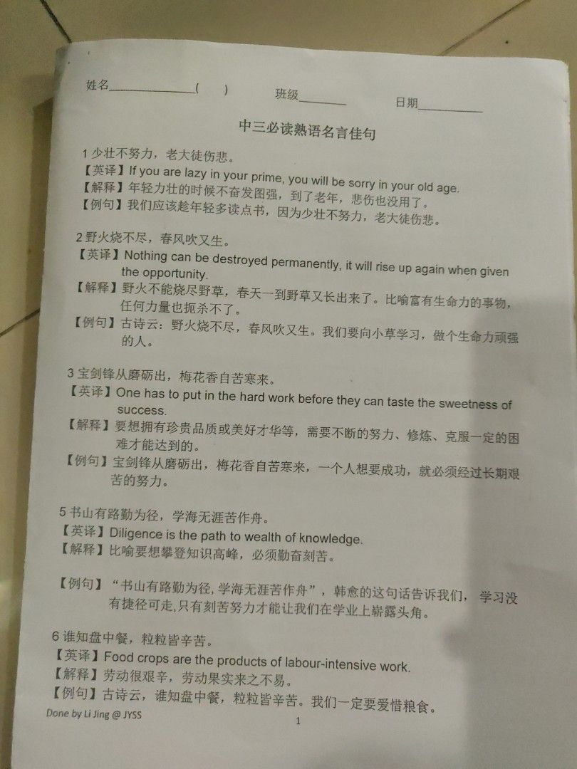 O level Chinese Cheat Sheet, Hobbies & Toys, Books & Magazines ...