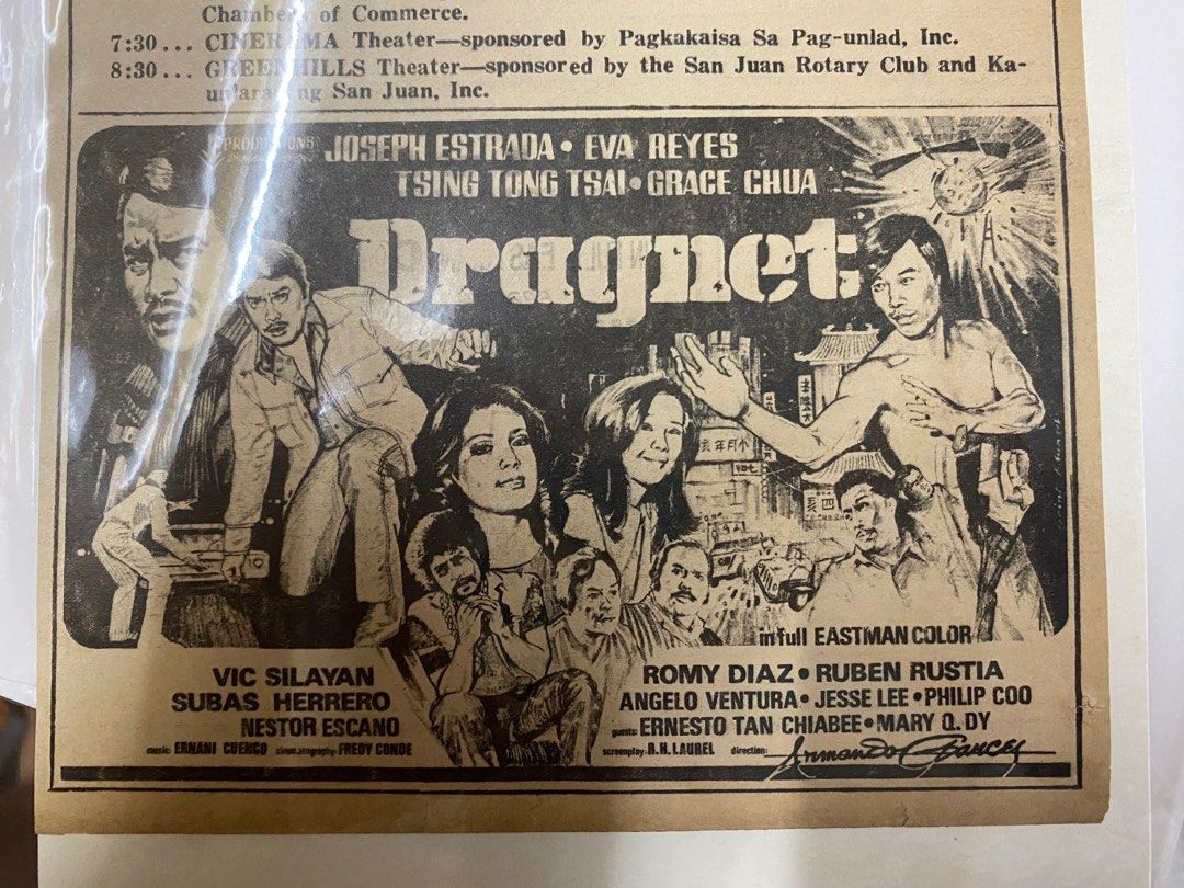 Old Vintage Newspaper Cut out - Tagalog OPM Movie Joseph Estrada as ...