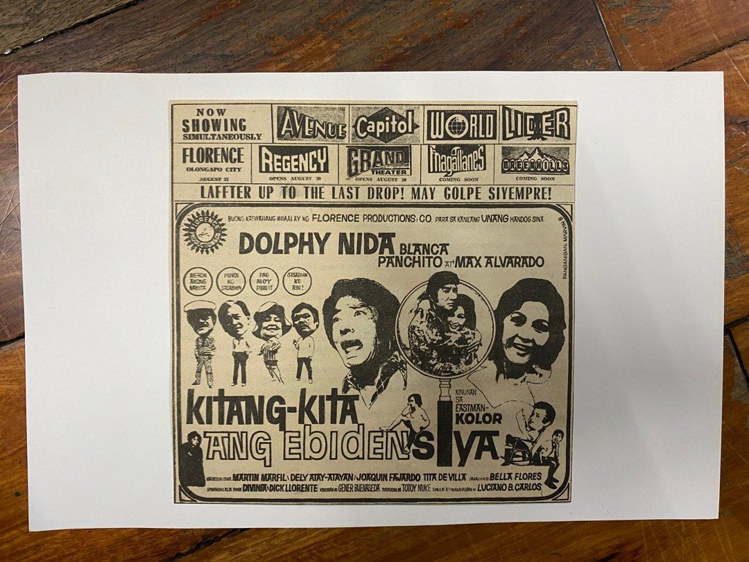 Old Vintage Newspaper Cut Out Print - Tagalog Movie KITANG KITA ANG ...