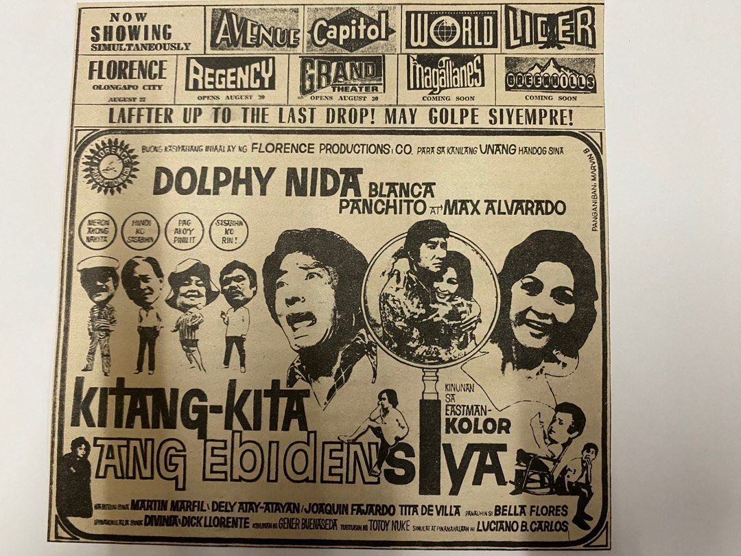 Old Vintage Newspaper Cut Out Print - Tagalog Movie KITANG KITA ANG ...