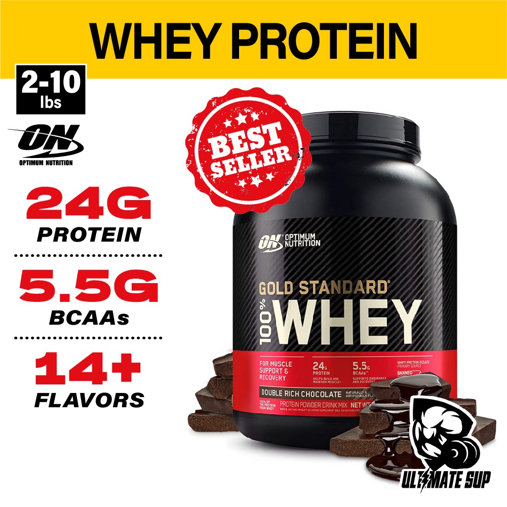 Optimum Nutrition, Gold Standard, 100% Whey Protein Powder, 2lbs (907g ) / 5 lbs (2.27 kg) / 10 ...