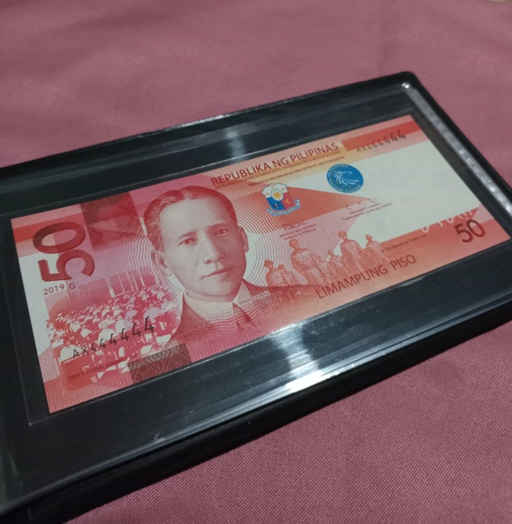 (SN 444444 )Philippines banknote 50pesos, Hobbies & Toys, Memorabilia ...