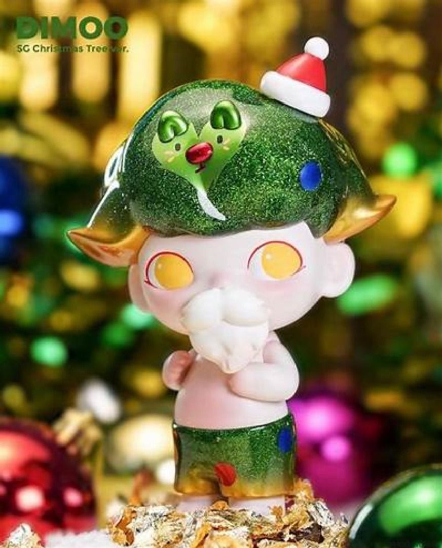 Popmart Dimoo Christmas Tree, SG exclusive. Limited edition, Hobbies ...
