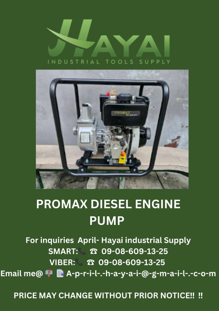 Promax diesel engine pump, Commercial & Industrial, Construction Tools & Equipment on Carousell