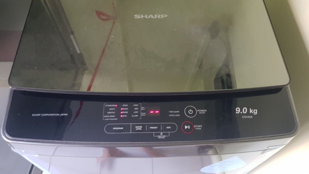 Sharp 9kg Top Load Washing Machine ESX958, TV & Home Appliances ...
