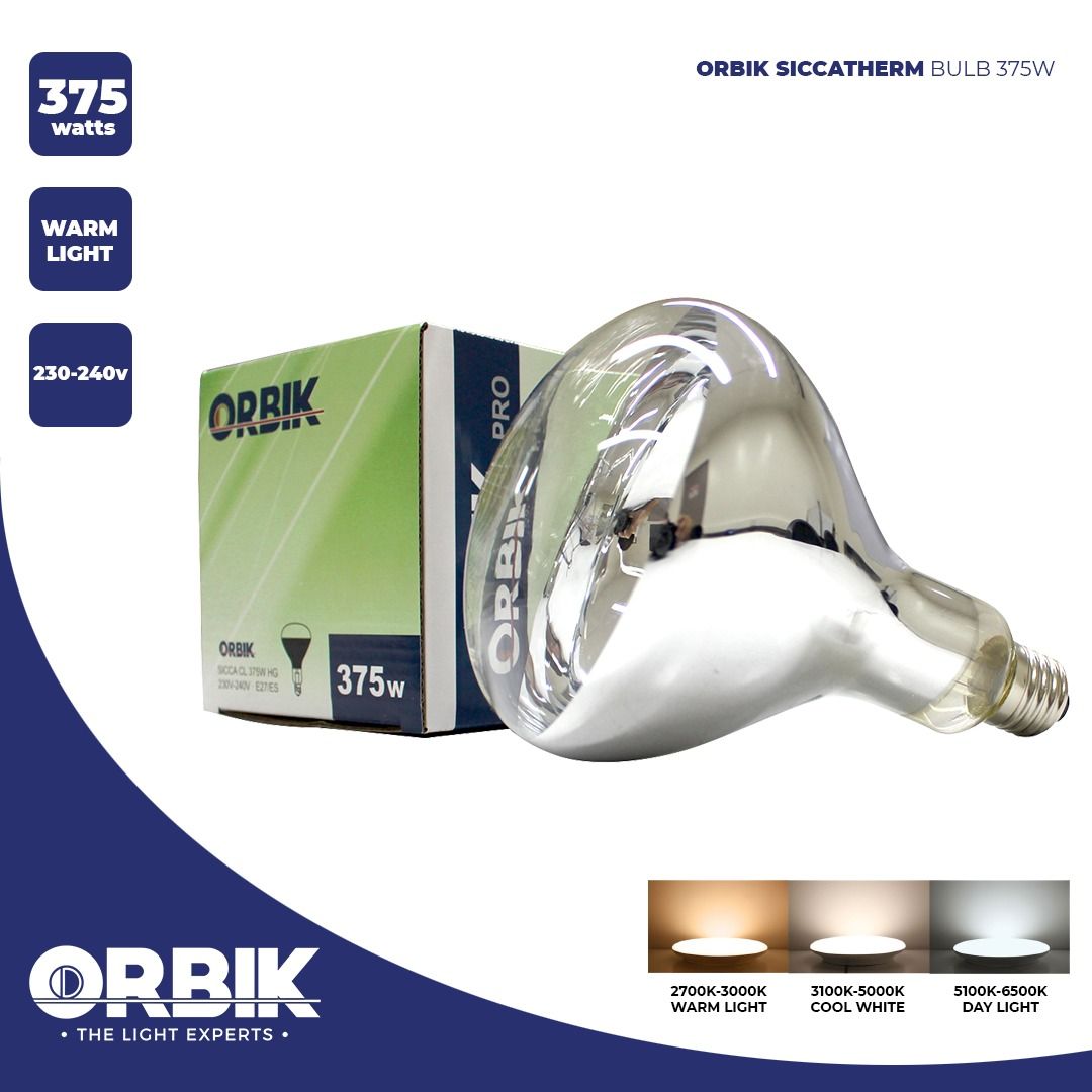 Siccatherm Bulb 375w | Orbik, Furniture & Home Living, Lighting & Fans ...