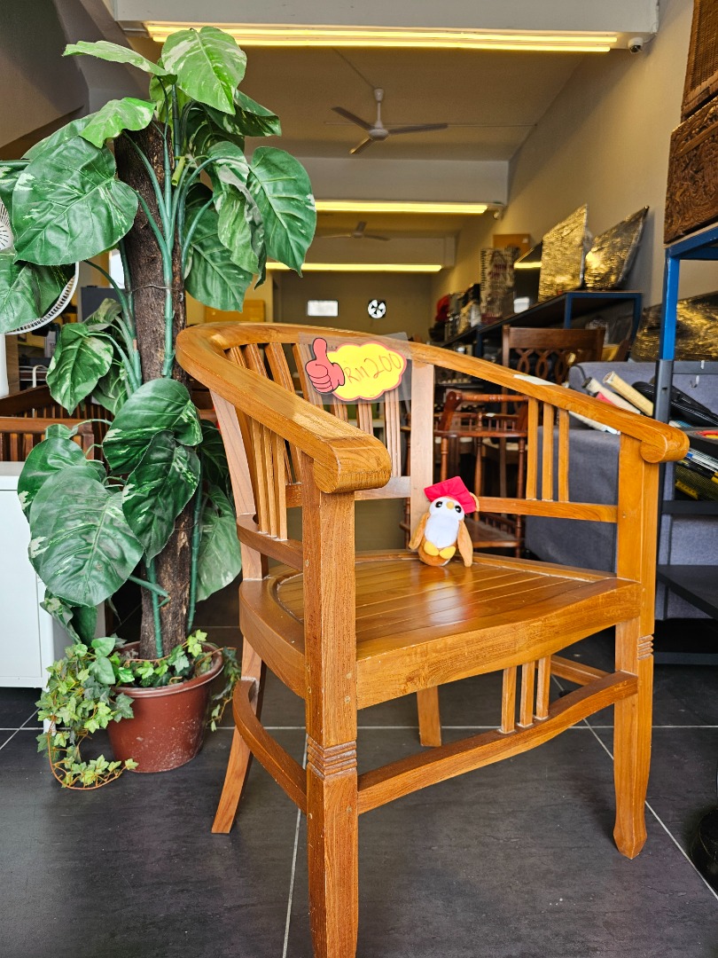 Balinese Teak Wood Armchair, Furniture & Home Living, Furniture, Chairs ...