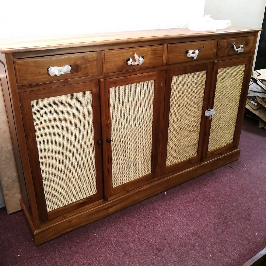 Solid Teak Wooden Shoe Cabinet Shoe Rack 2 Doors Louvre Design 2 ...