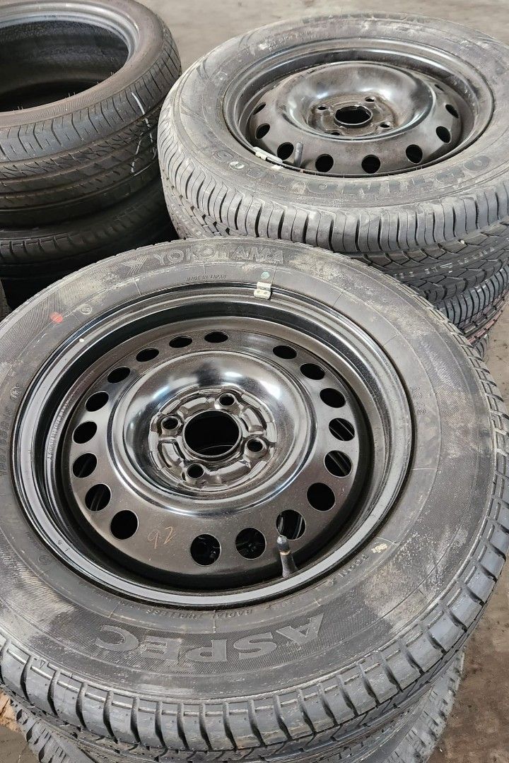 Spare tyres with steel rim, Car Accessories, Tyres & Rims on Carousell