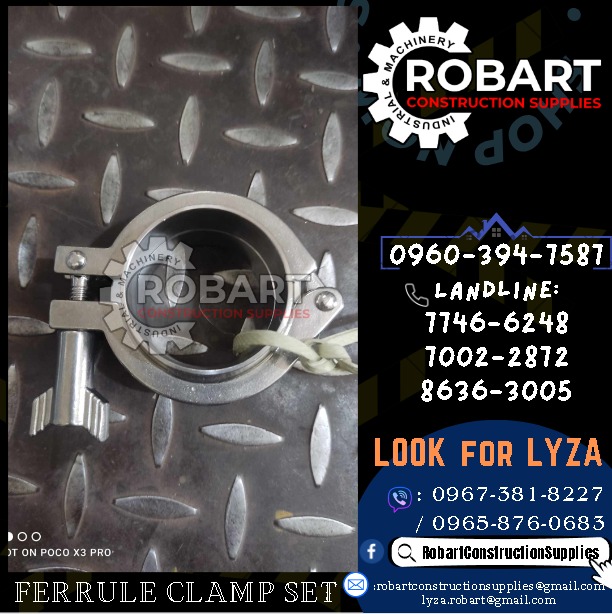 SS 316 Ferrule Clamp Set, Commercial & Industrial, Construction Tools ...