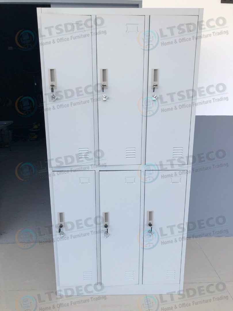 STEEL LOCKER 6 DOORS OFFICE FURNITURE AND PARTITIONS, Furniture & Home ...