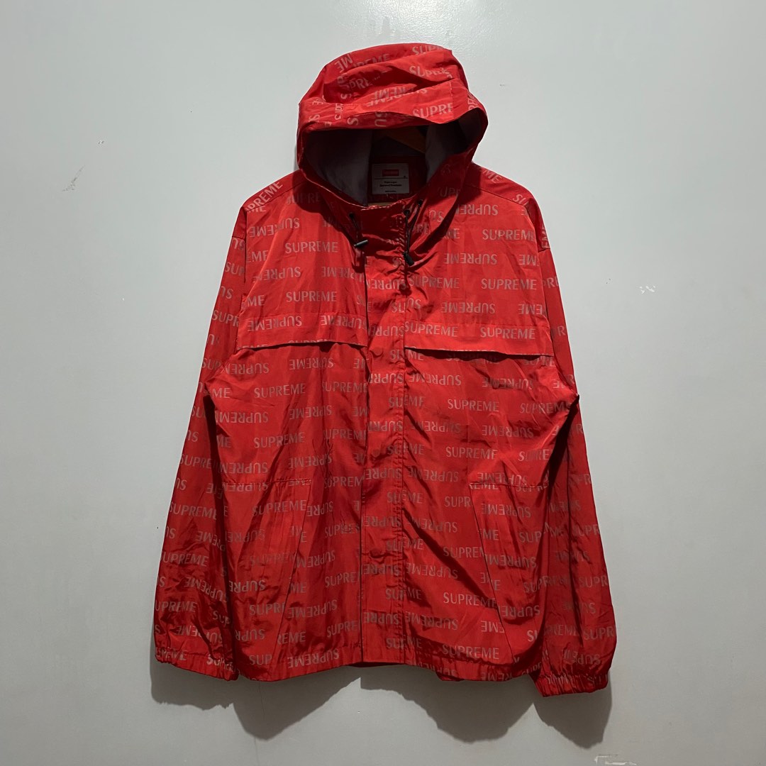 Supreme 3M reflective repeat taped seam jacket Red & White, Men's ...