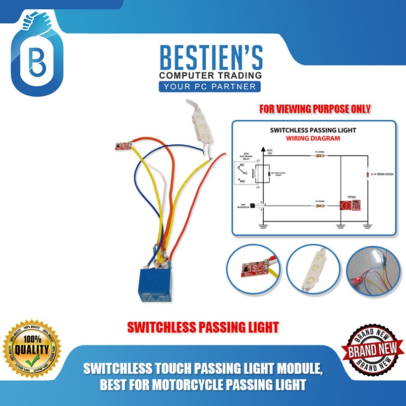 SWITCHLESS TOUCH PASSING LIGHT MODULE, BEST FOR MOTORCYCLE PASSING ...